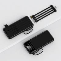 China Built-in Data Line 10000mAh Battery Charger Power Bank with USB Outputs and LED Display for sale