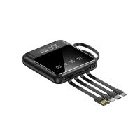 China Quick Charge Support 20000mAh Power Bank with LED Lights and 4 in 1 Built-in Cables for sale