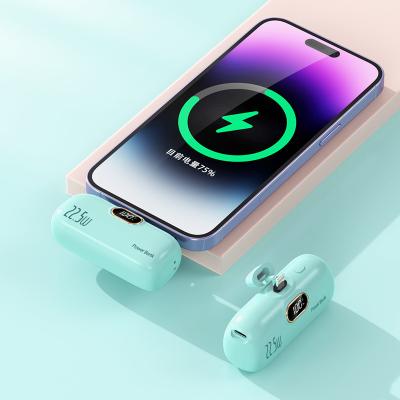 China ABS 5000mAh Portable Power Bank Custom Logo Mobile Mini Charger with Type C Output Interface for sale