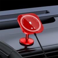 China Magnetic Charging Mobile Phone Car Holder 15w Wireless Car Charger Mount Auto-sensing Car Phone Holder for sale