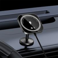 China Magnetic Charging Mobile Phone Car Holder 15w Wireless Car Charger Mount Auto-sensing Car Phone Holder for sale