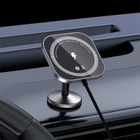 China Magnetic Charging Mobile Phone Car Holder 15w Wireless Car Charger Mount Auto-sensing Car Phone Holder for sale