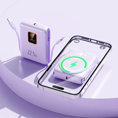 China Tempered Glass Magnetic Wireless Charging Power Bank 20000mAh 15W Compact Portable Gift for sale