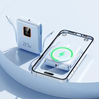 China Tempered Glass Magnetic Wireless Charging Power Bank 20000mAh 15W Compact Portable Gift for sale