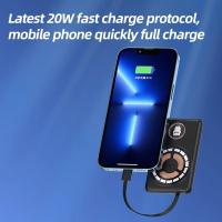China Custom Logo Punk Magnetic Power Bank With Bracket 5000mah 10000 Mah Built In Cable for sale