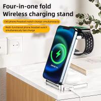 China 3 In 1 Foldable Wireless Charger Pad 15W Magnetic Wireless Charger Stand For iPhone 12-15 Airpods Pro 3 2 1 Apple Watch for sale