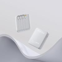 China Mini Portable Power Bank 10000mAh Fast Charging Power Banks 4in1 Built-in Cable Mobile Power Supply For Smartphone for sale