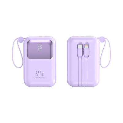 China Built-in Cable Portable Power Bank 10000mAh Fast Charging PD20W USB 22.5W for All Phones for sale