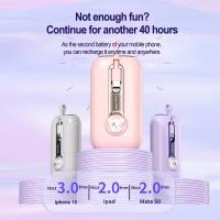 China 22W Colorful Series Two-Wire Mobile Power Supply Fast Charger 193g ABS Power Bank for sale