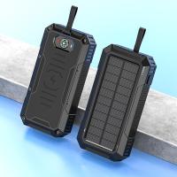 China Outdoor Mobile Phone Fast Charging Power Banks 30000Mah Waterproof Wireless Solar Panel Charger Powerbank for sale