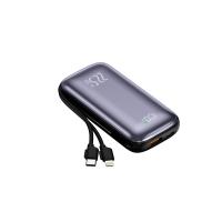 China 10000mAh Portable Power Bank with Cable and Black ABS PC Material for sale