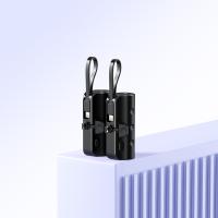 China 5000mAh Type C Output Mini Capsule Power Bank with Built-in Lip Cable and Lithium Battery for sale