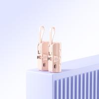 China 5000mAh Type C Output Mini Capsule Power Bank with Built-in Lip Cable and Lithium Battery for sale