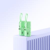 China 5000mAh Type C Output Mini Capsule Power Bank with Built-in Lip Cable and Lithium Battery for sale