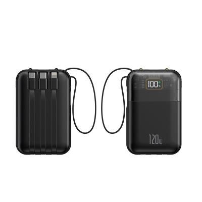 China 10000mah Portable Power Bank with Over-discharging Protection and Built-in Cables for sale
