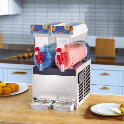 China Commercial Slush Machine 12L x 2 Tanks Frozen Drink Maker with LED Light CE Approved for sale