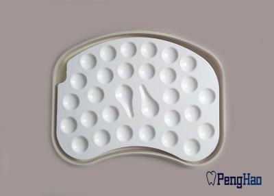 China 28 Slots Porcelain Mixing Slab Dental Lab Supplies Ceramic Mixing Slab for sale