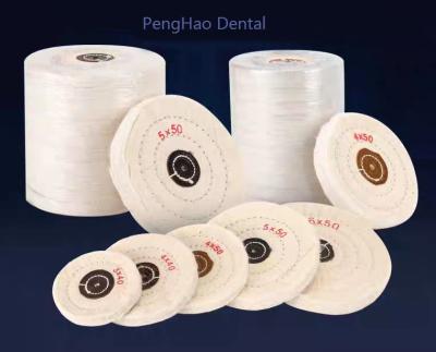 China Cotton Buffing Cloth Wheel 4 Inch for Jewelry Dental Metal Polishing 3000 RPM for sale