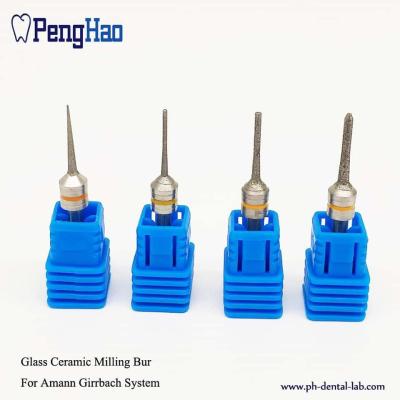 China Coating Glass Dental Diamond Bur Milling Tools for Amann Girrbach System 2mm Shank for sale