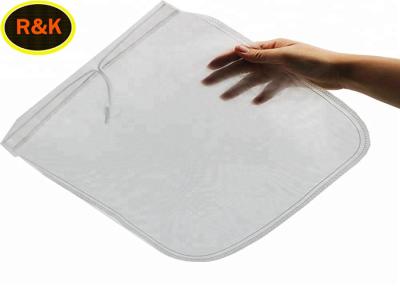 China Reusable And Durable 30*30 Cm Nut Milk Nylon Fabric 100 Micron Filter Bag With Drawstring for sale