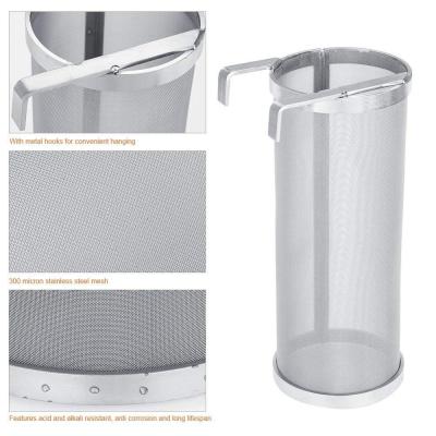 China Food Grade 304 Hop Filter Basket Beer Hanging Type 200 250 300 400 Micron for sale