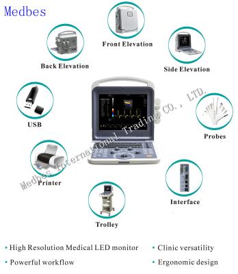 China Portable Ecografo 4D Color Doppler Ultrasound Machine, Portable Echo Ultrasound Scanner for sale