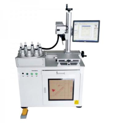 China Automatic Rotary Device Fiber Laser Marking Machine 8 Position For LED Bulb for sale