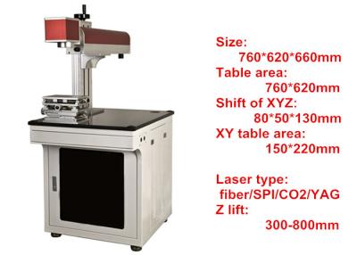 China Metal and Nonmetal Fiber Laser Marking Machine 10W with Frame and Work Table for sale