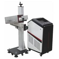 China Non Metal Engraving UV Marking System 30W 50W 100W Co2 Flying Online Conveyor Belt Laser Marking Machine for sale