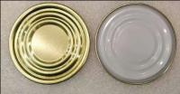 China 214D Tinplate Lid 70mm Bottom End External Golden Internal White For Beverage And Fruit Can for sale