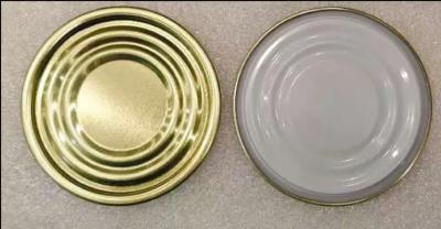 China 214D Tinplate Lid 70mm Bottom End External Golden Internal White For Beverage And Fruit Can for sale