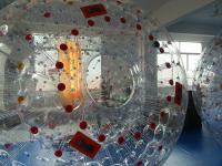 China Red Dot 0.8mm PVC Inflatable Zorb Ball , Inflatable Human Hamster Ball 3m x 2m Dia for sale
