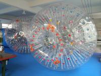 China Red Dot 0.8mm PVC Inflatable Zorb Ball , Inflatable Human Hamster Ball 3m x 2m Dia for sale