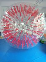 China Grass Red Cord Inflatable Zorb Ball Inflatable Human Hamster Ball 2.8m x 1.8m Dia for sale