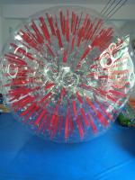 China Grass Red Cord Inflatable Zorb Ball Inflatable Human Hamster Ball 2.8m x 1.8m Dia for sale
