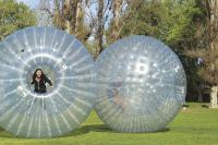 China Transparent 0.7mm TPU Inflatable Body Zorb Ball For Blow Up Water Park for sale