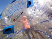 China Custom Blue Inflatable Zorb Ball / Amusement Park Hamster Balls For Humans for sale