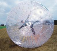 China TPU Green Dot Inflatable Zorb Ball , Inflatable Human Hamster Ball 3.0m x 2.0m Dia For Grass for sale