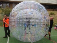 China TPU Green Dot Inflatable Zorb Ball , Inflatable Human Hamster Ball 3.0m x 2.0m Dia For Grass for sale
