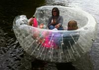 China Outdoor Transparent Inflatable Coconut Balls Half Zorb For Water Games for sale