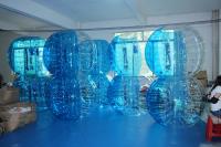 China Blue bubble football equipment inflatable human soccer ball for sale
