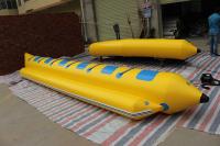 China Green Blue 0.9mmPVC Inflatable Banana Boat Fly Fish 5 Seats for sale
