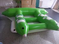 China Water Game Banana Boat Inflatable Rafts White/ Black Logo Printing for sale