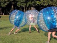 China Durable 1.00 Mm TPU Funny Inflatable Bumper Ball Transparent / Red / Blue Color for sale