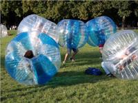 China Durable 1.00 Mm TPU Funny Inflatable Bumper Ball Transparent / Red / Blue Color for sale
