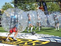 China Digital Printing Inflatable Bubble Football Waterproof 0.7 mm TPU Material for sale