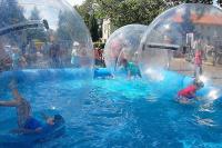 China Mixed Color Aqua Inflatable Water Walking Ball Diameter 2 M 1.00mm TPU Material for sale