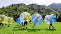 China Diameter 1.5 M Red Dot Adults Inflatable Bumper Bubble Ball Soccer With Blower for sale