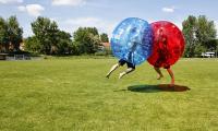 China Red / Blue / Orange Inflatable Bubble Ball Soccer 1.00 Mm TPU Buddy Bumper Ball for sale