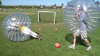 China Commercial Red Body Inflatable Zorb Ball / Bubble Soccer Ball Transparent Color for sale